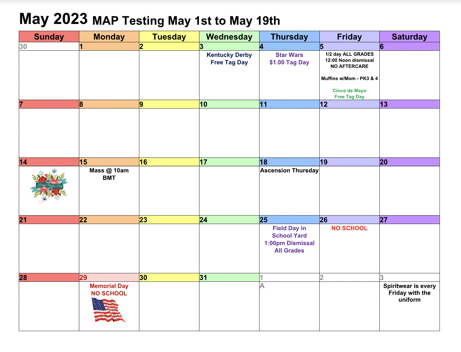 School Calendar - All Saints Catholic Academy - Bayonne, NJ